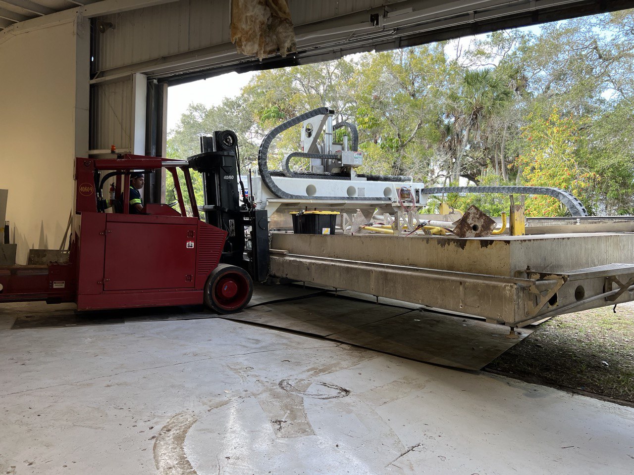 30000 lb CNC Router Relocation Miami to Sarasota FL Riggers